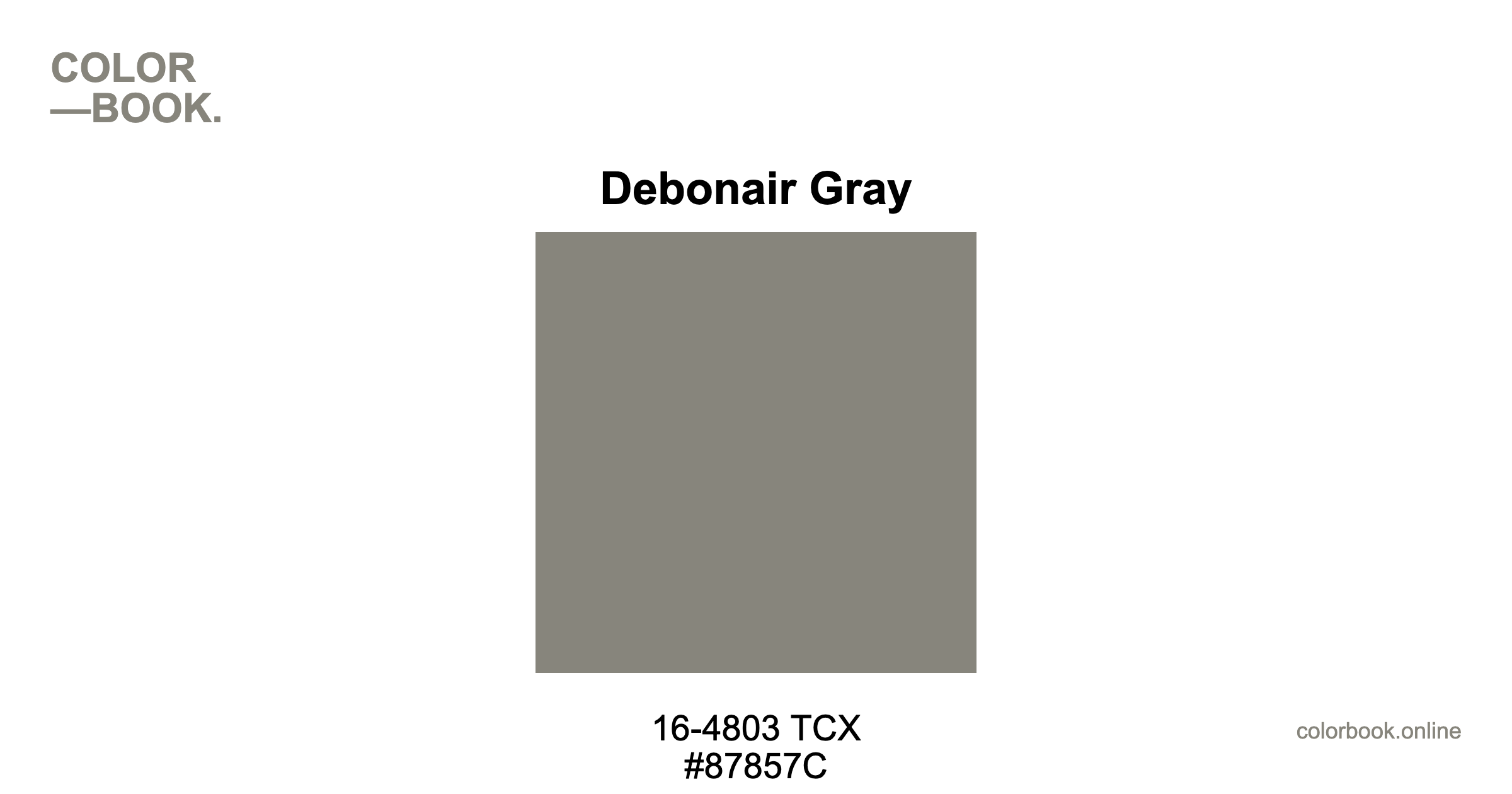 Debonair Gray - Pantone 16-4803 TCX | Color Color Guide & Cotton Swatch