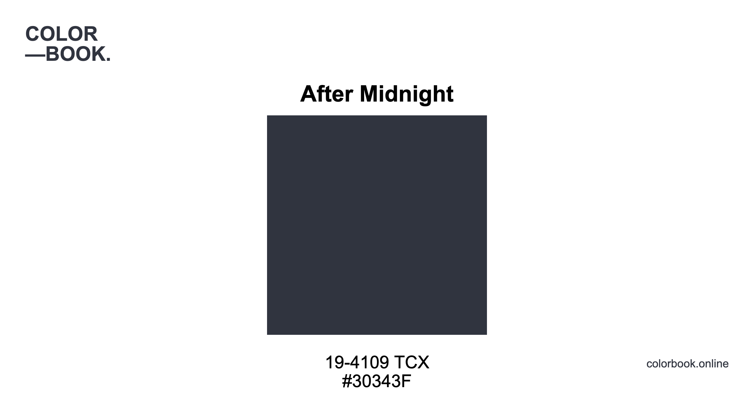After Midnight - Pantone 19-4109 TCX | Color Color Guide & Cotton Swatch