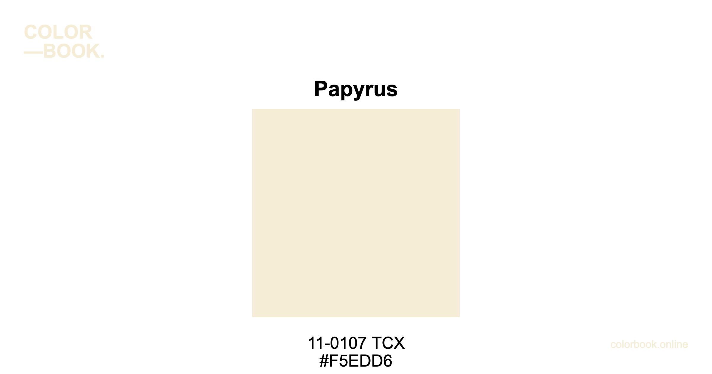 Papyrus - Pantone 11-0107 TCX | Color Color Guide & Cotton Swatch