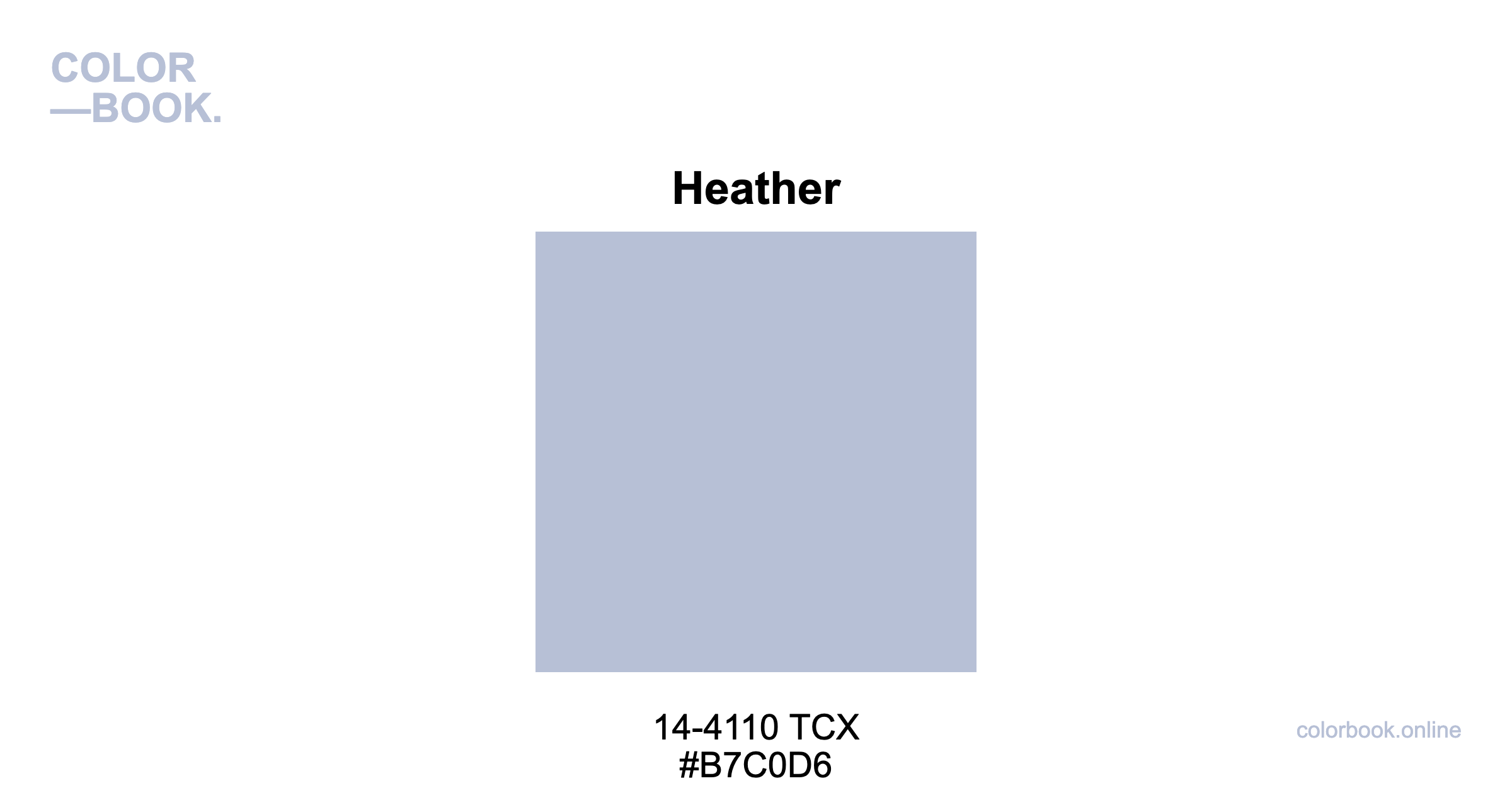 Heather - Pantone 14-4110 TCX | Blue Color Guide & Cotton Swatch