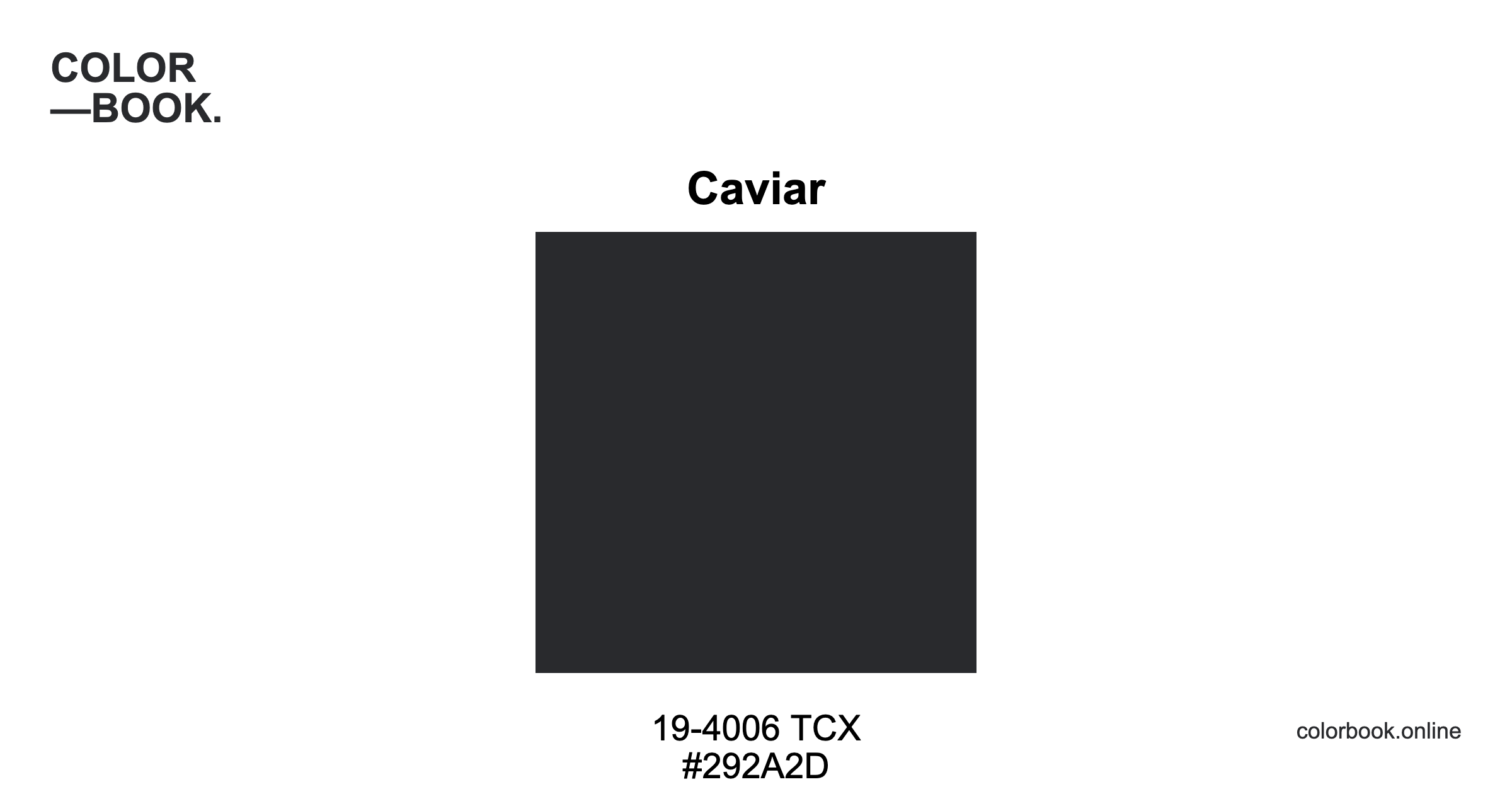 Caviar - Pantone 19-4006 TCX | Black Color Guide & Cotton Swatch