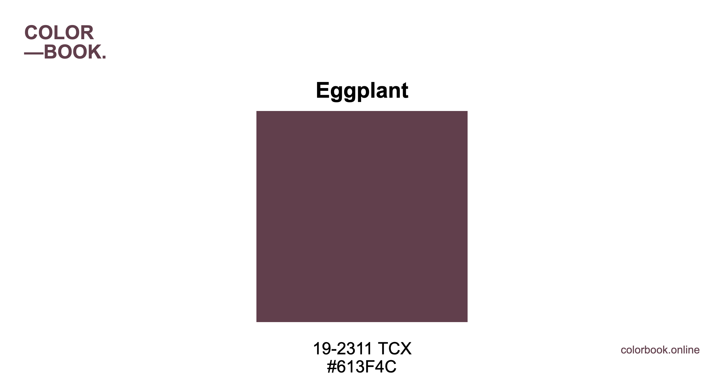 Eggplant - Pantone 19-2311 TCX | Red Color Guide & Cotton Swatch
