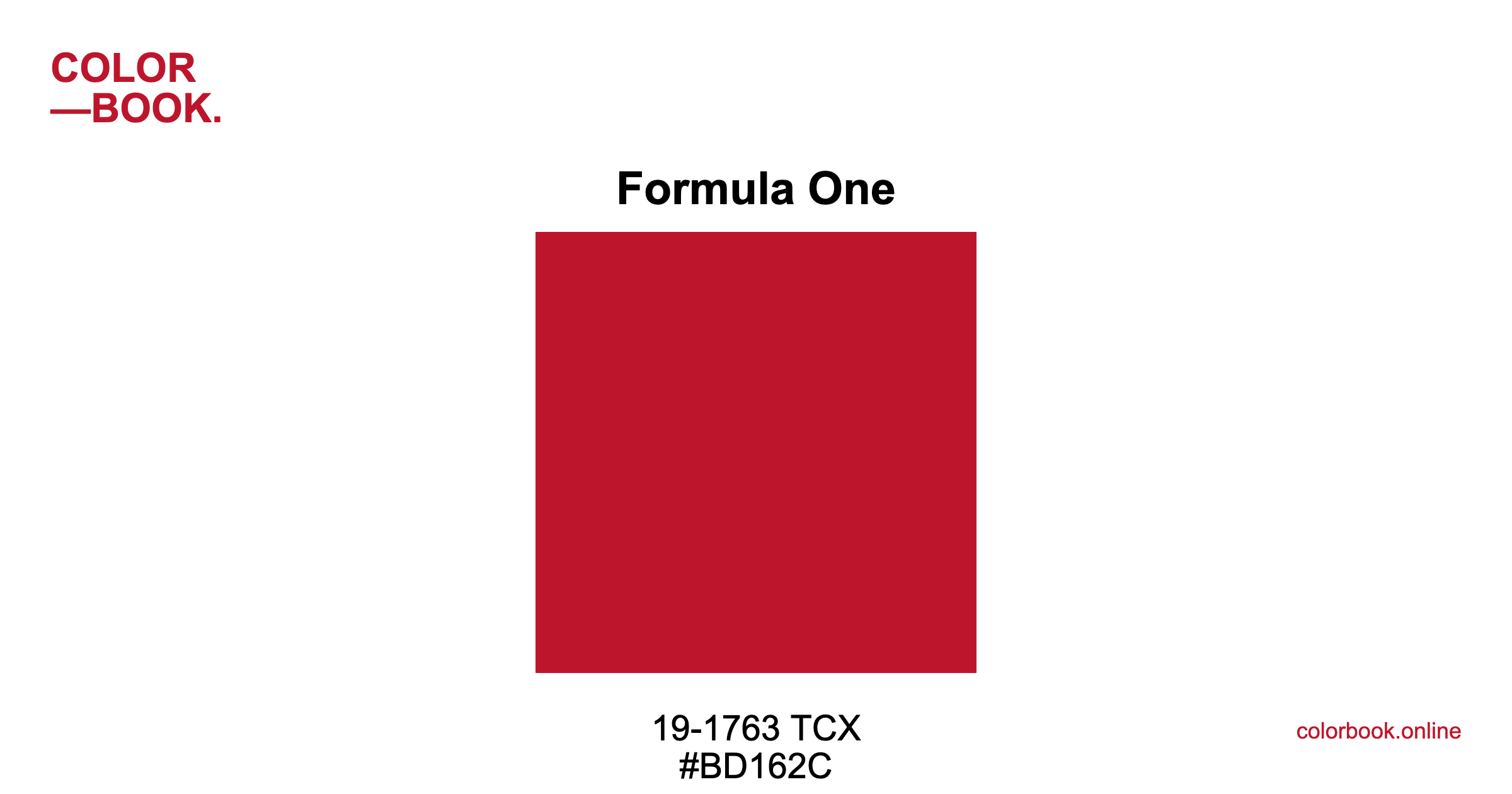 Formula One - Pantone 19-1763 TCX | Red Color Guide & Cotton Swatch