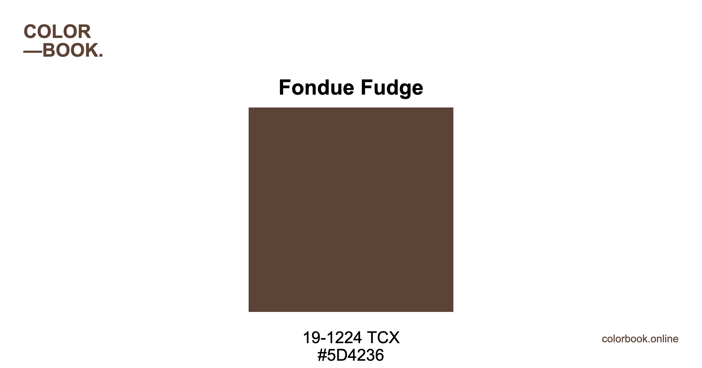 Fondue Fudge - Pantone 19-1224 TCX | Brown Color Guide & Cotton Swatch
