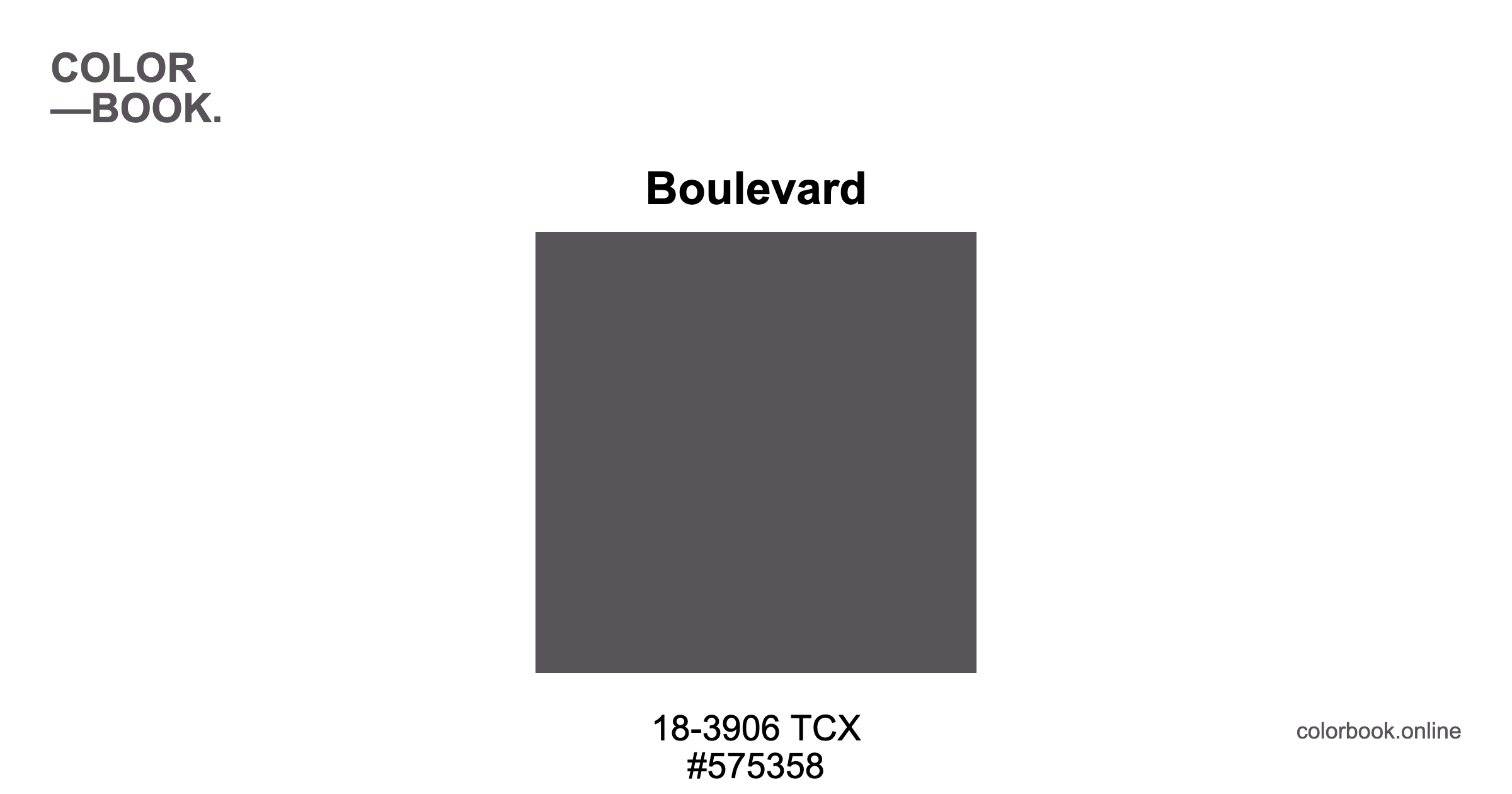 Boulevard - Pantone 18-3906 TCX | Black Color Guide & Cotton Swatch