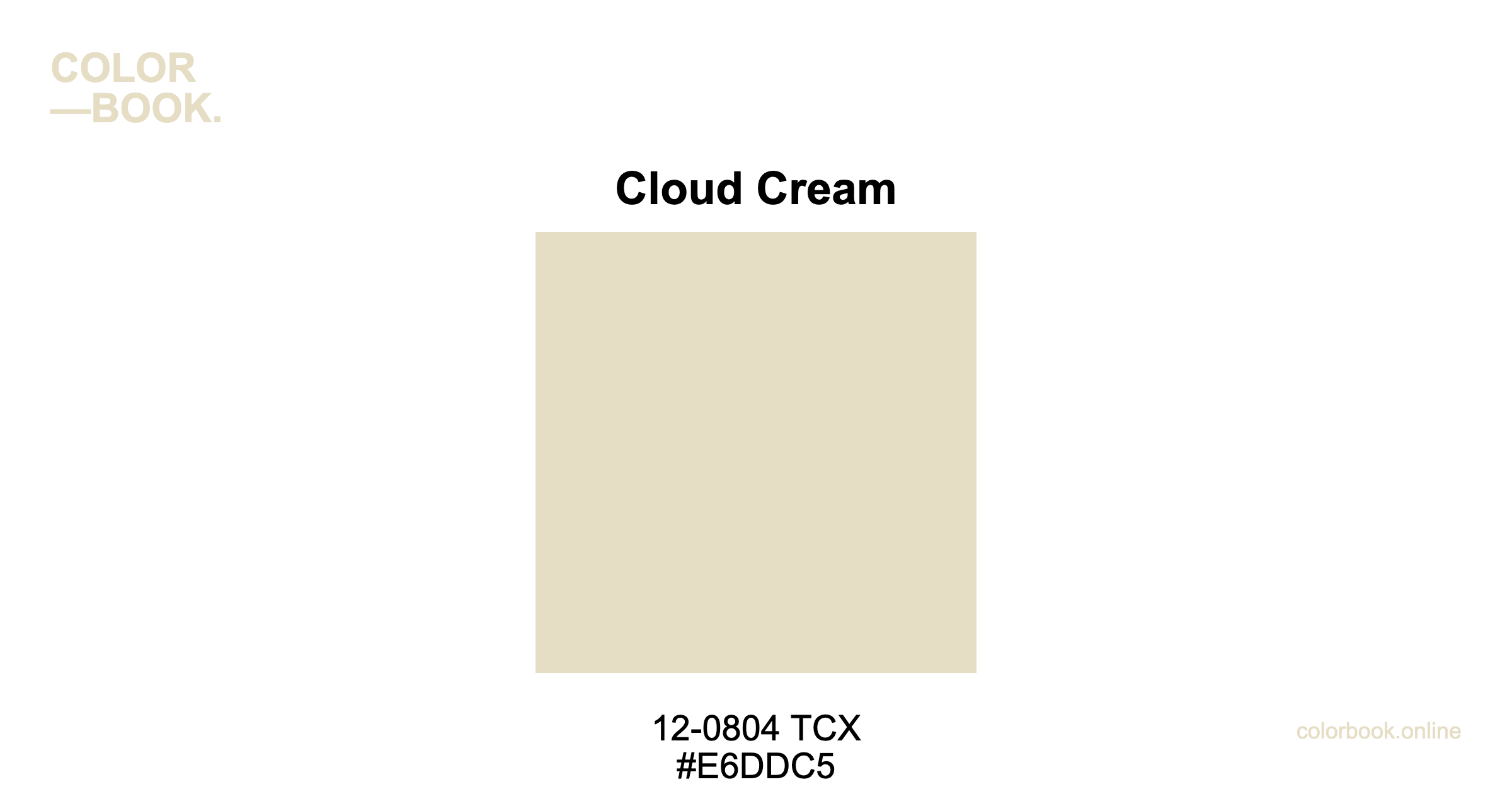 Cloud Cream - Pantone 12-0804 TCX | Color Color Guide & Cotton Swatch