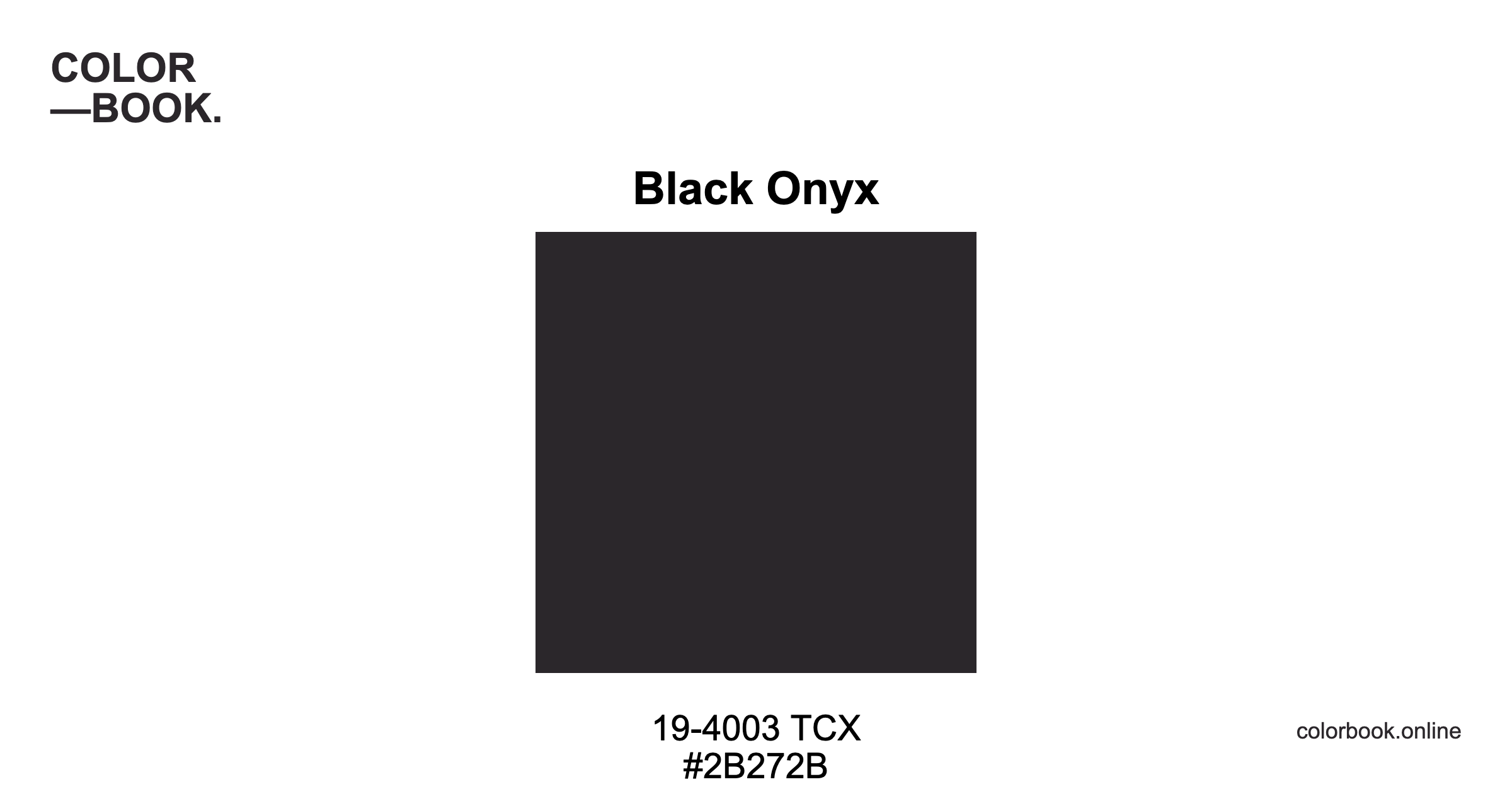 Black Onyx - Pantone 19-4003 TCX | Black Color Guide & Cotton Swatch