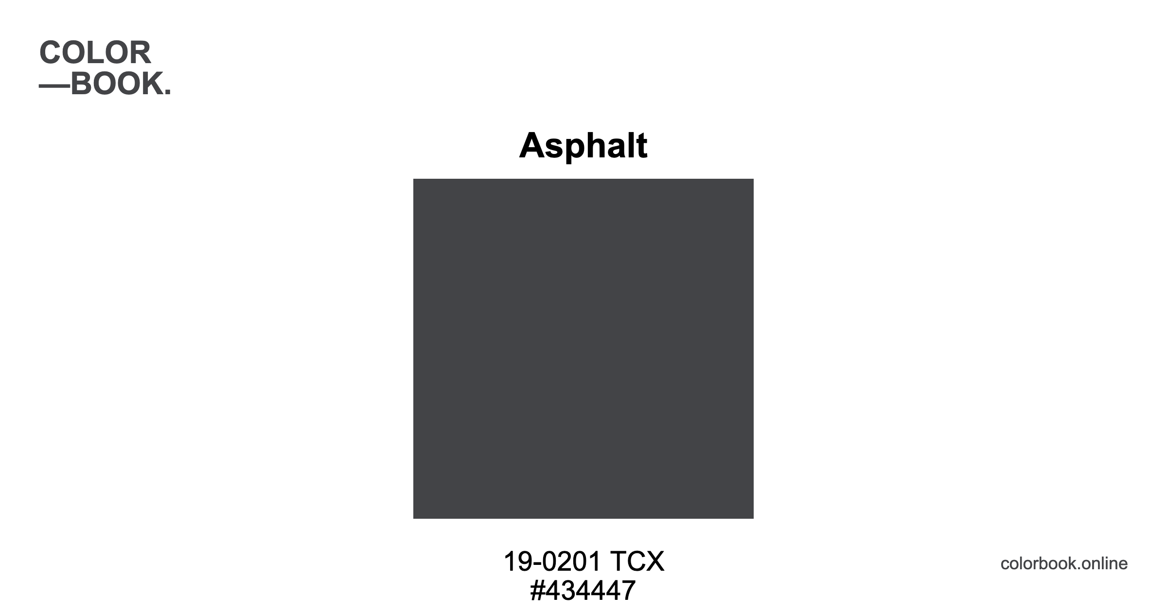 Asphalt - Pantone 19-0201 TCX | Black Color Guide & Cotton Swatch