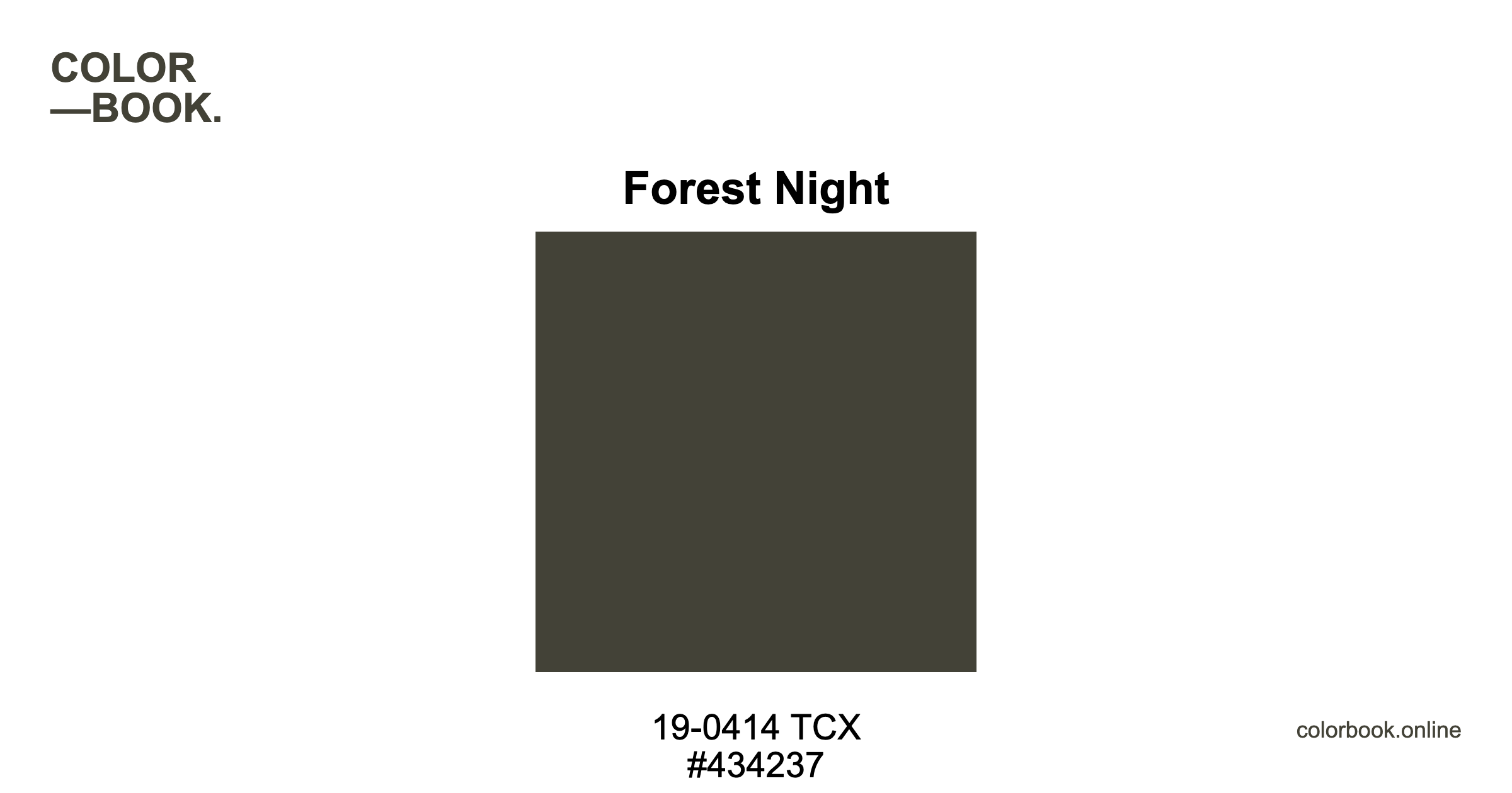 Forest Night - Pantone 19-0414 TCX | Brown Color Guide & Cotton Swatch