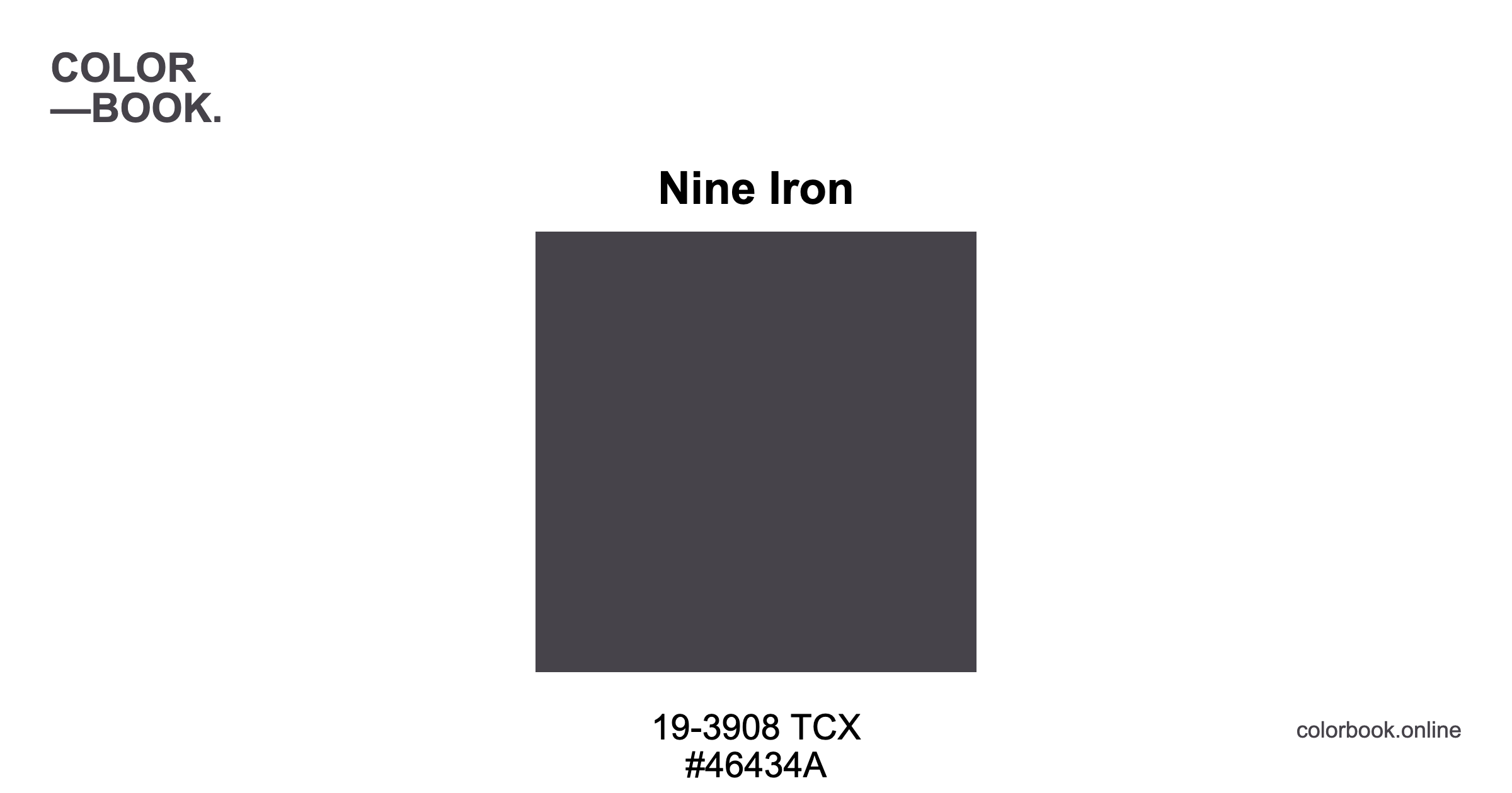 Nine Iron - Pantone 19-3908 TCX | Black Color Guide & Cotton Swatch