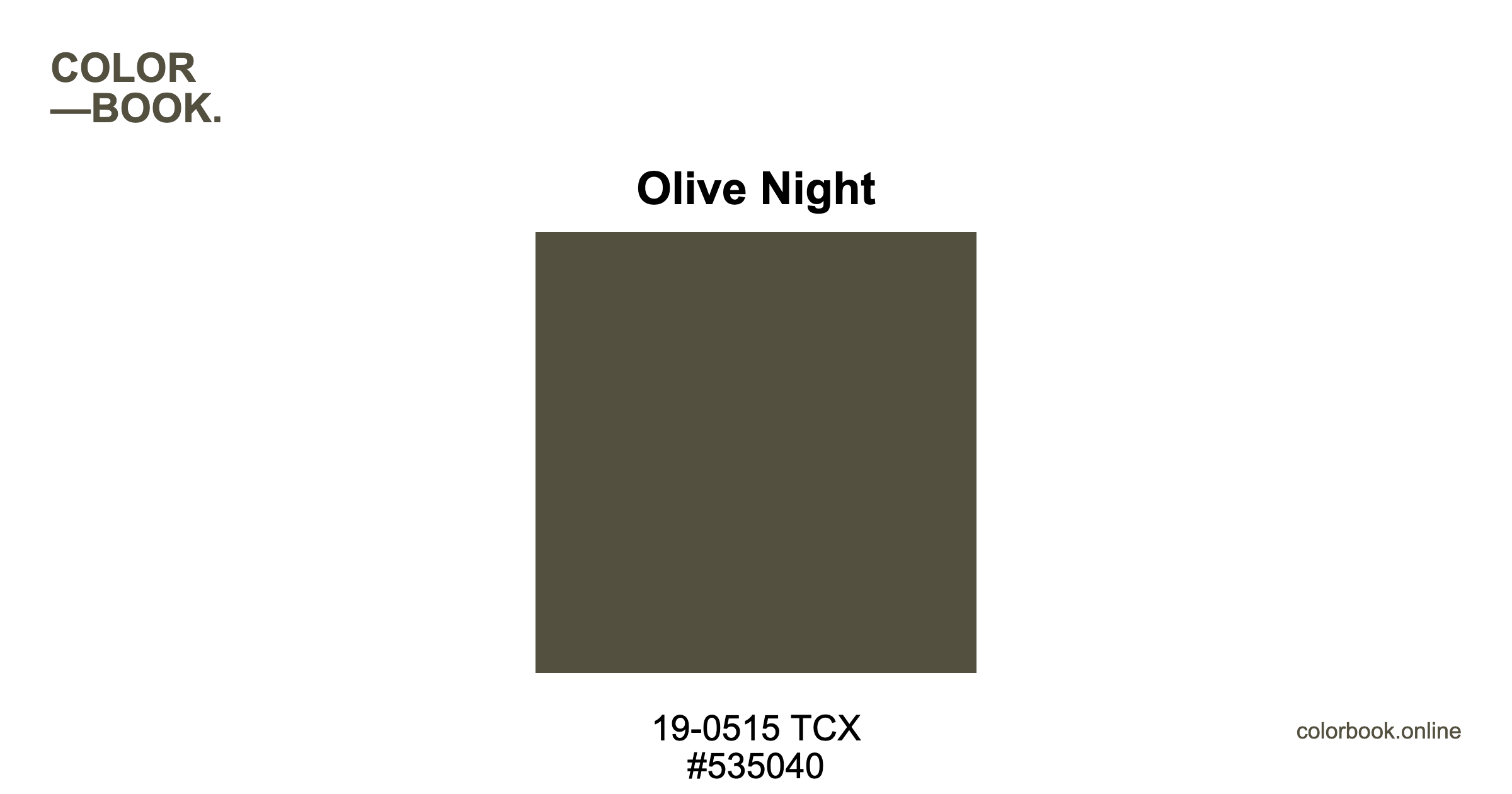 Olive Night - Pantone 19-0515 TCX | Color Color Guide & Cotton Swatch