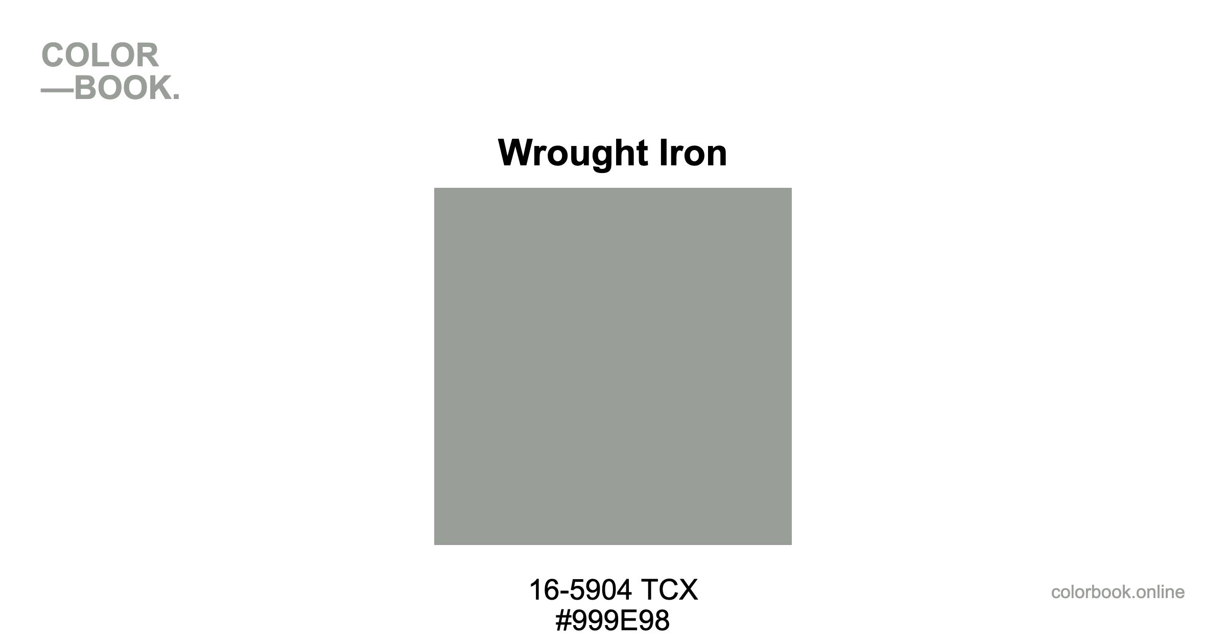 Wrought Iron - Pantone 16-5904 TCX | Gray Color Guide & Cotton Swatch