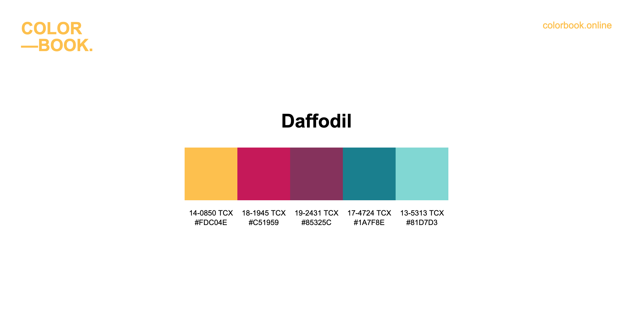 Daffodil Color Palette - 5 Pantone TCX Colors | Diverse Design Scheme