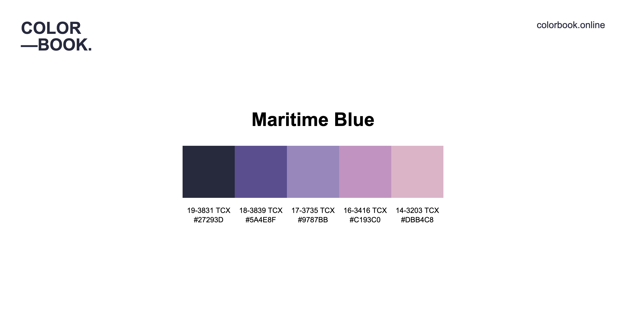Maritime Blue Color Palette - 5 Pantone TCX Colors | Diverse Design Scheme