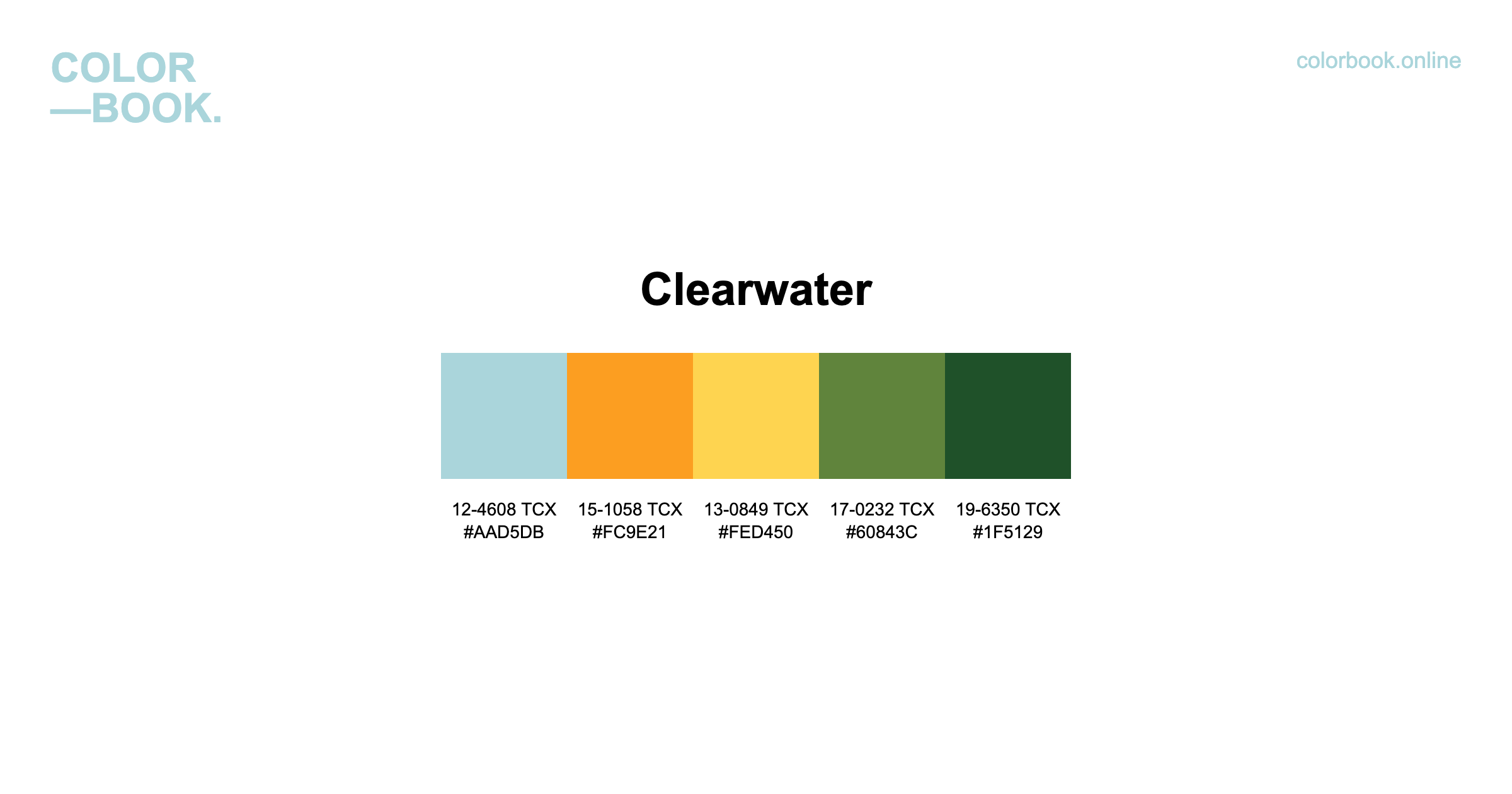 Clearwater Color Palette - 5 Pantone TCX Colors | Diverse Design Scheme