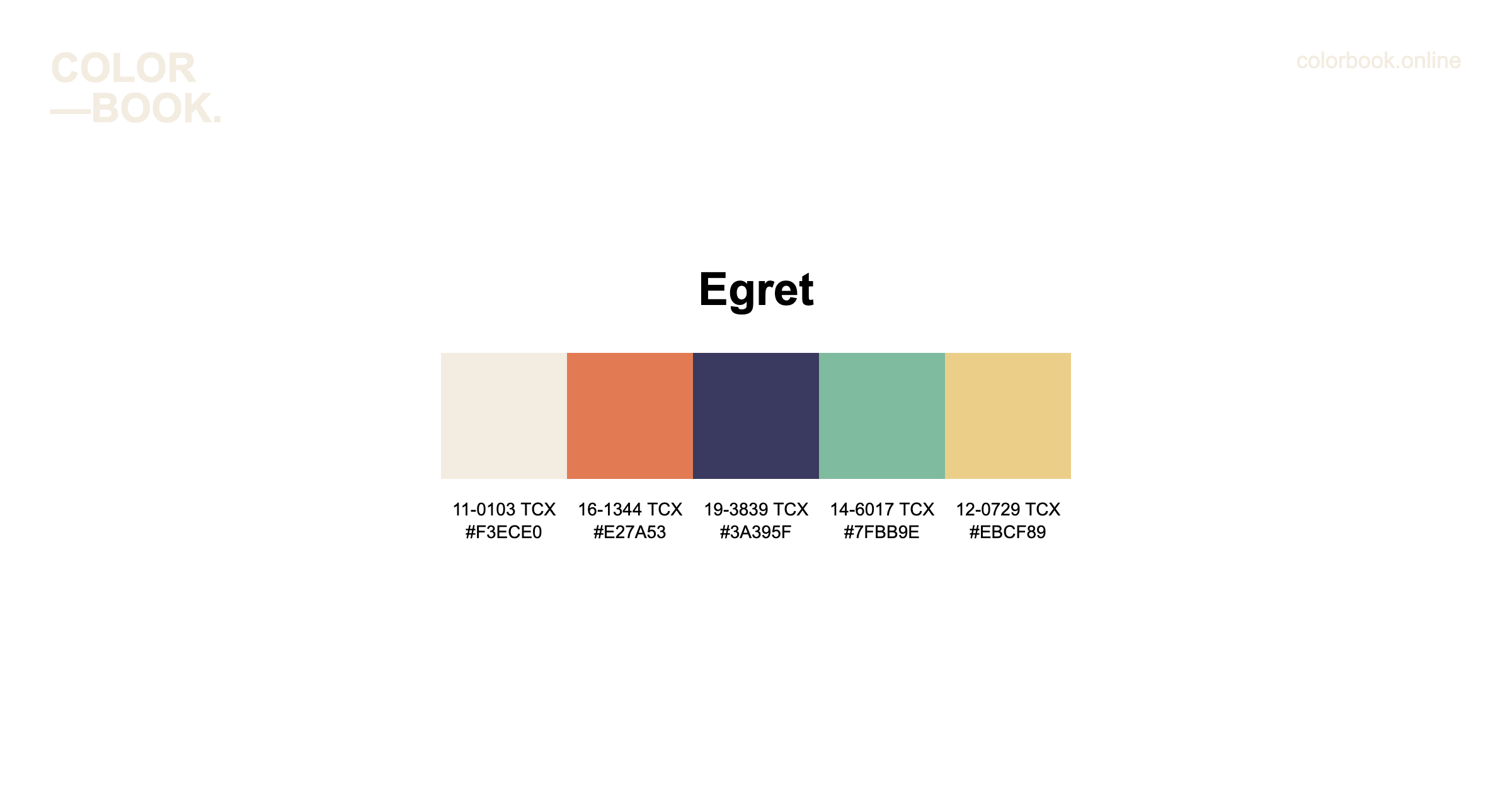 Egret Color Palette - 5 Pantone TCX Colors | Diverse Design Scheme