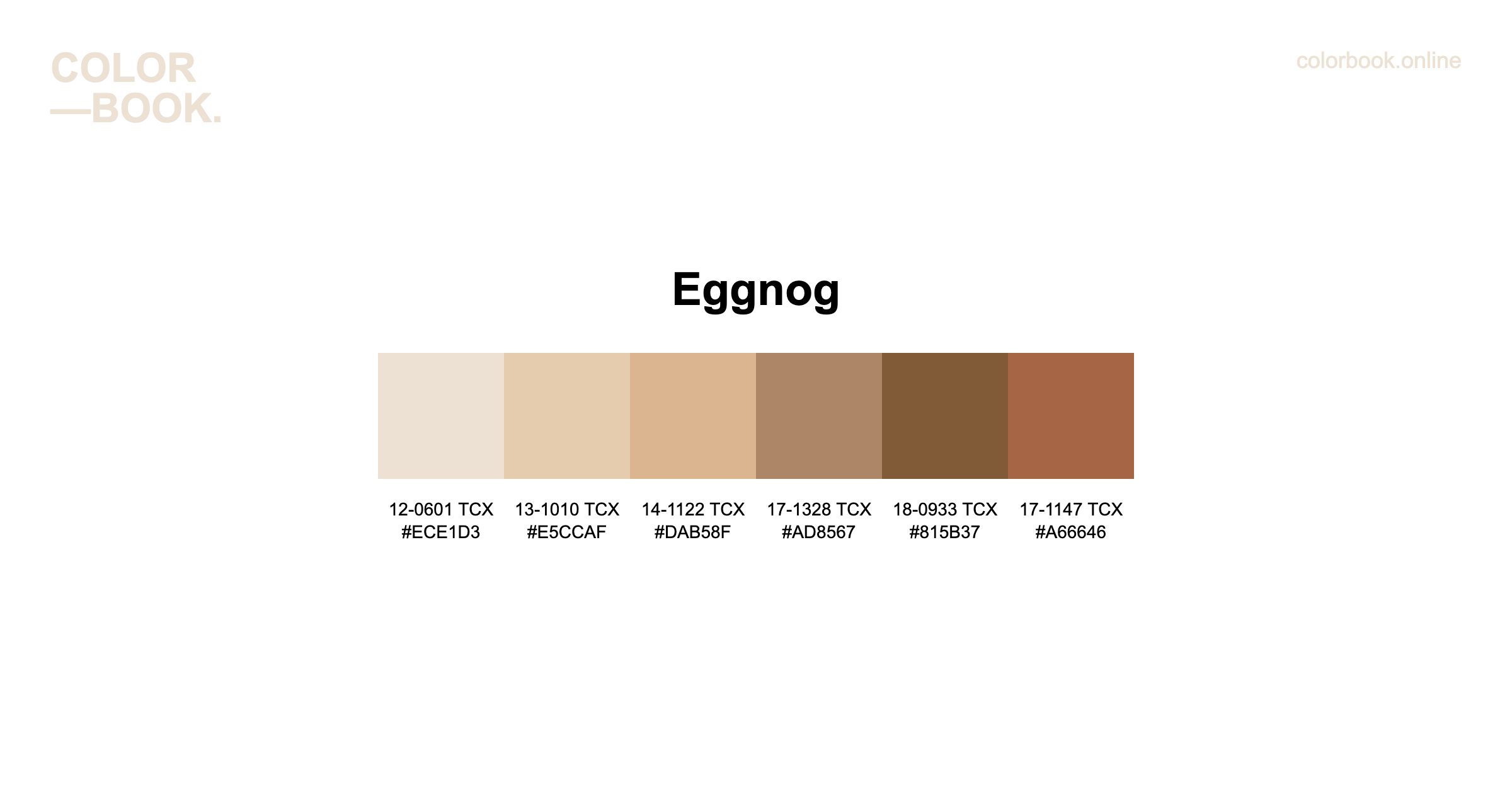 Eggnog Color Palette - 6 Pantone TCX Colors | Analogous Design Scheme
