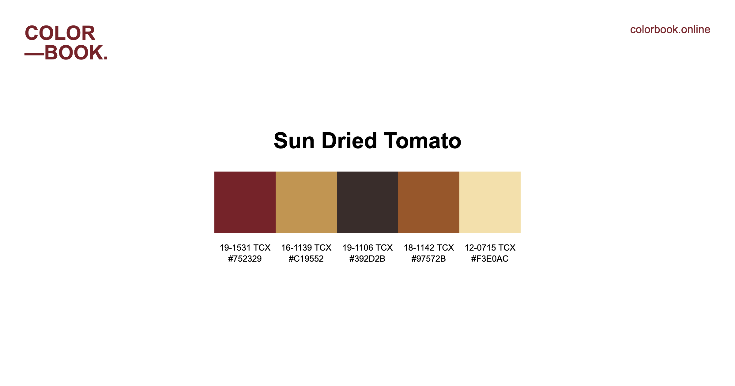 Sun Dried Tomato Color Palette - 5 Pantone TCX Colors | Diverse Design ...